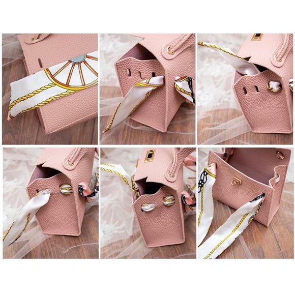 Star Posh | Bags | Satin Bow Pink Vegan Leather Mini Satchel Handbag ...
